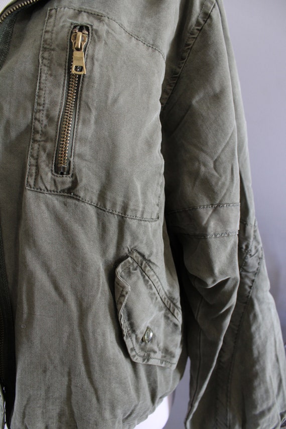 Vintage Light Army Green Bomber Jacket Cotton Green S… - Gem