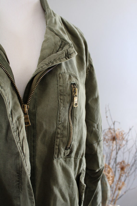 Vintage Light Army Green Bomber Jacket Cotton Green S… - Gem