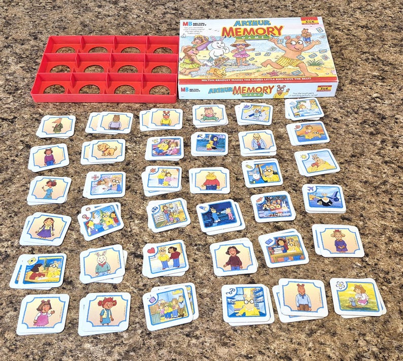 Vintage 1997 Arthur Memory Game - Milton Bradley PBS Kids TV Show ...