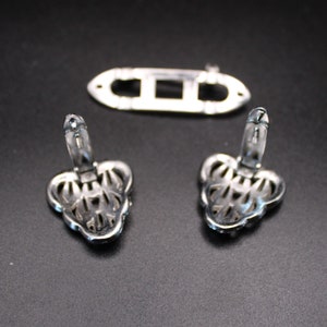 Small and Dainty Original Art Deco Chromium Plated and Marcasite Duette ...