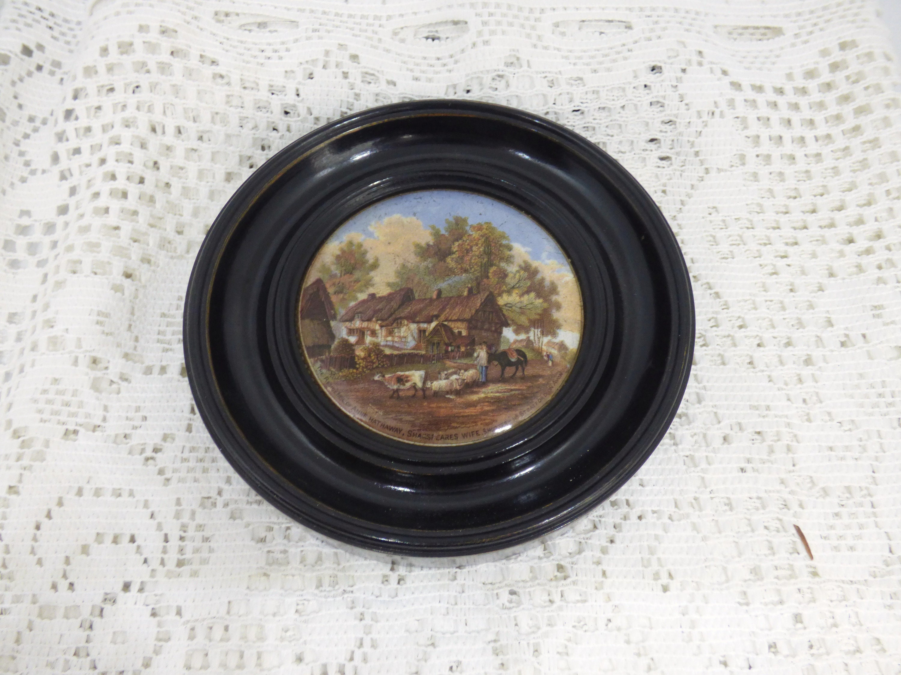 Original Victorian Prattware Pottery Pot Lid Mounted in - Etsy