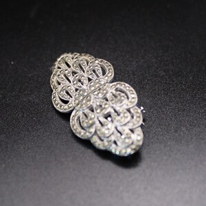 Small and Dainty Original Art Deco Chromium Plated and Marcasite Duette ...