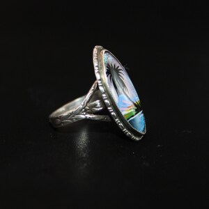 Original 1920s Solid Silver & Butterfly Wing Marquise Shape Ring Morpha ...