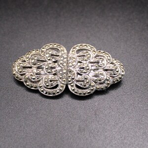 Small and Dainty Original Art Deco Chromium Plated and Marcasite Duette ...