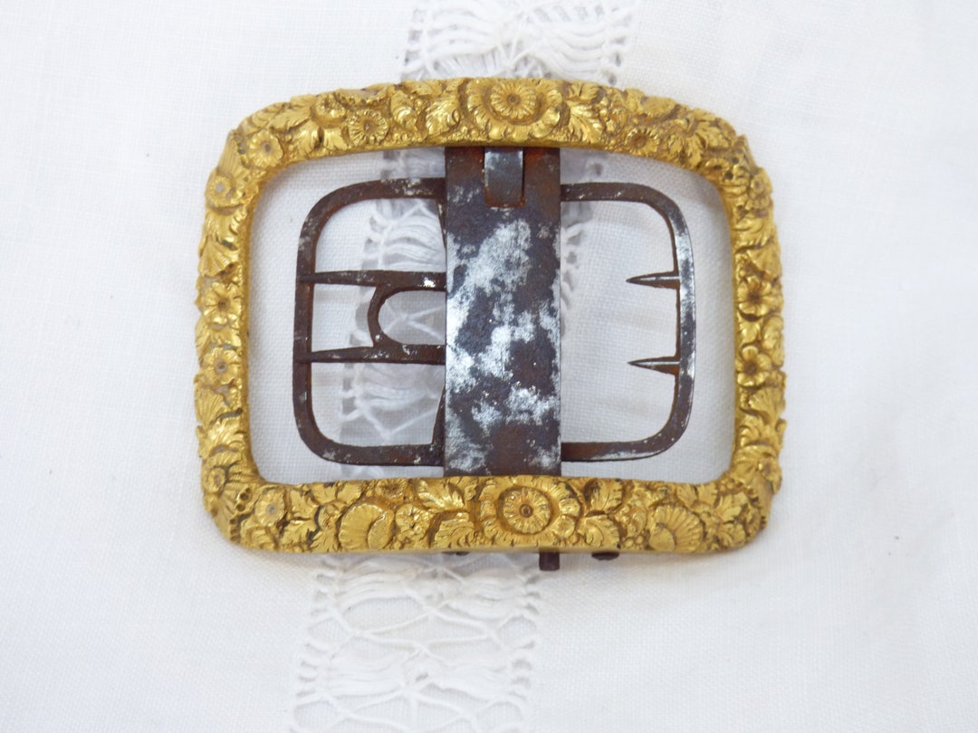 Antique Georgian Gold Filled/cased Large Sash Buckle With Deep Floral ...