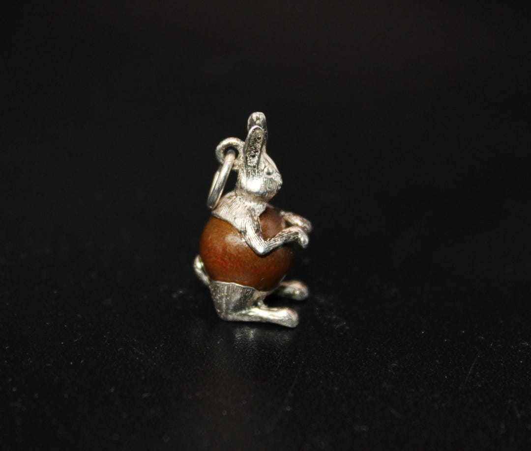 Charming vintage 1950s Solid Silver & Wood-rabbit 'touch Wood' Charm A ...