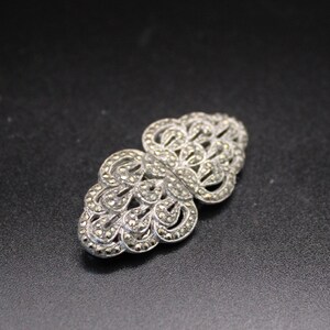 Small and Dainty Original Art Deco Chromium Plated and Marcasite Duette ...