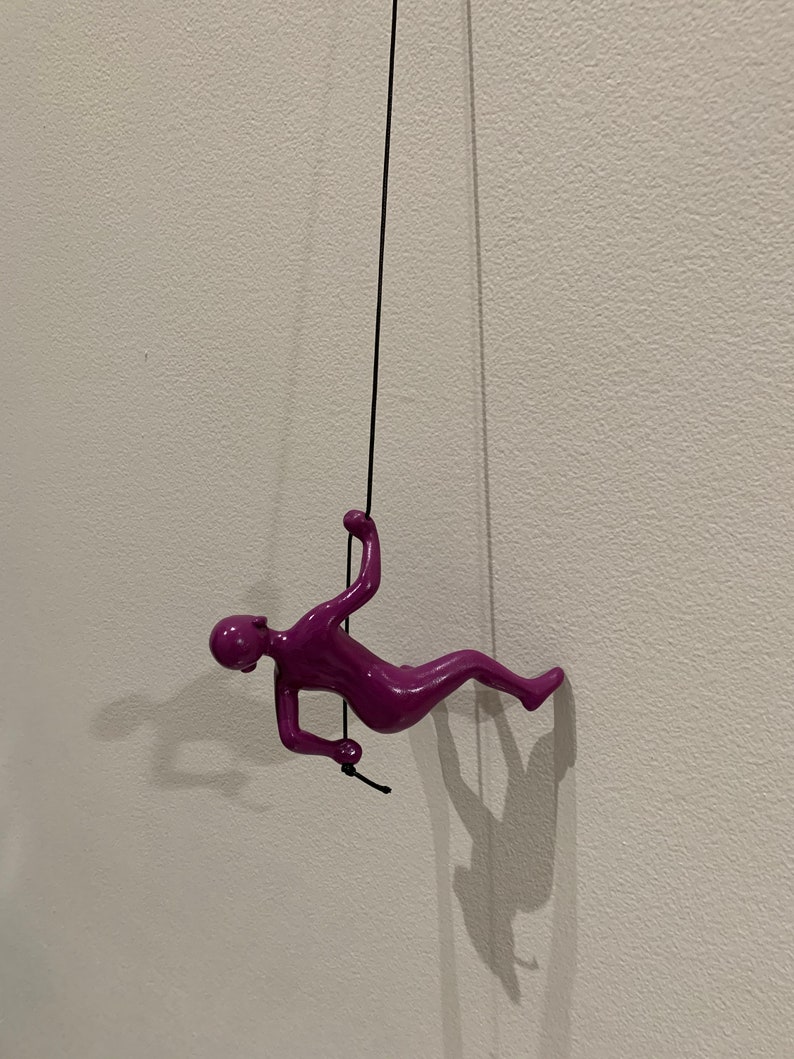 MOTIVATIONAL WALL ART Purple Climbing Man Rock Climbing - Etsy