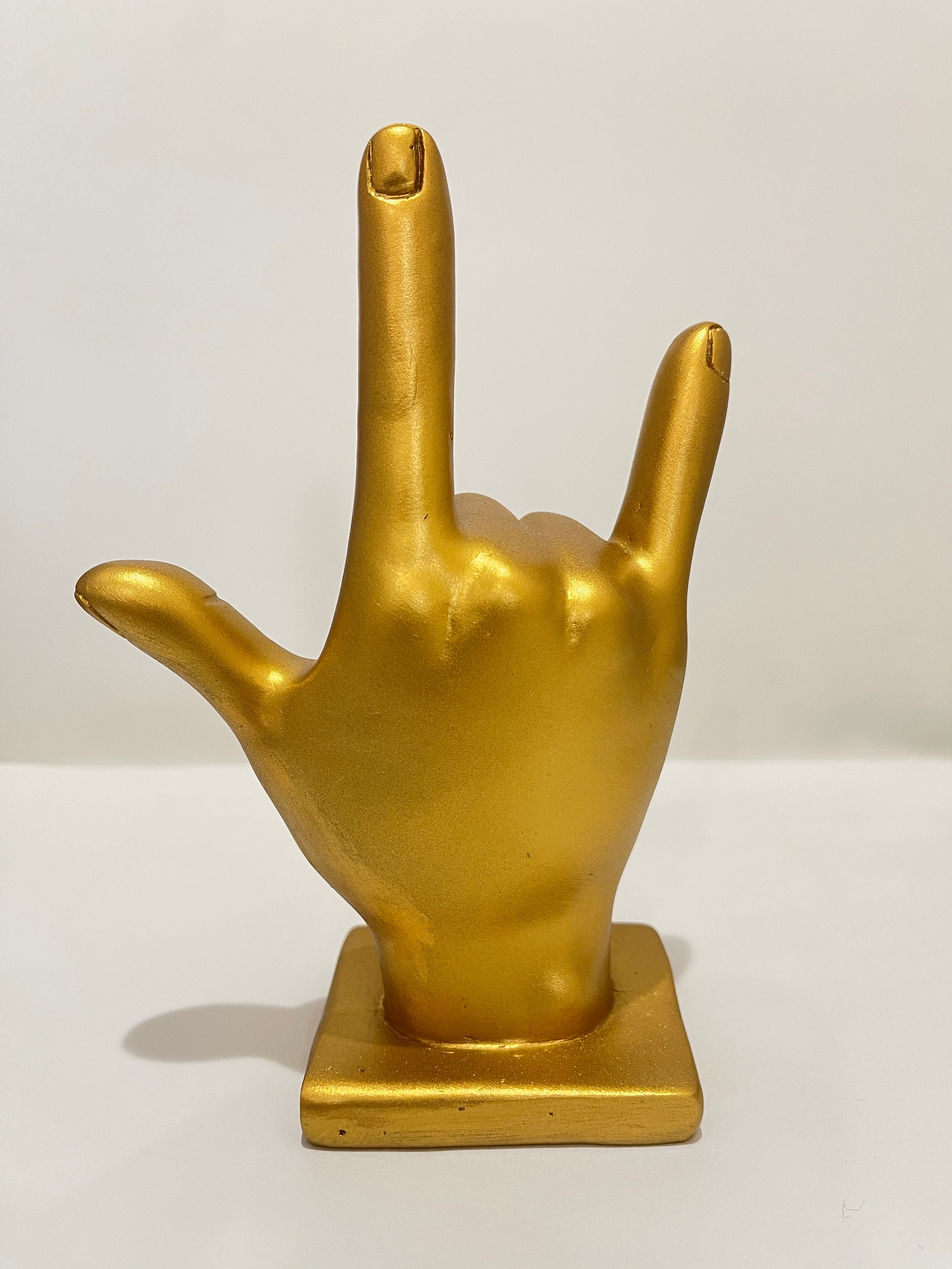 I Love You-Hand Symbol-ASL-Gold Tabletop & Shelf Decor | Etsy