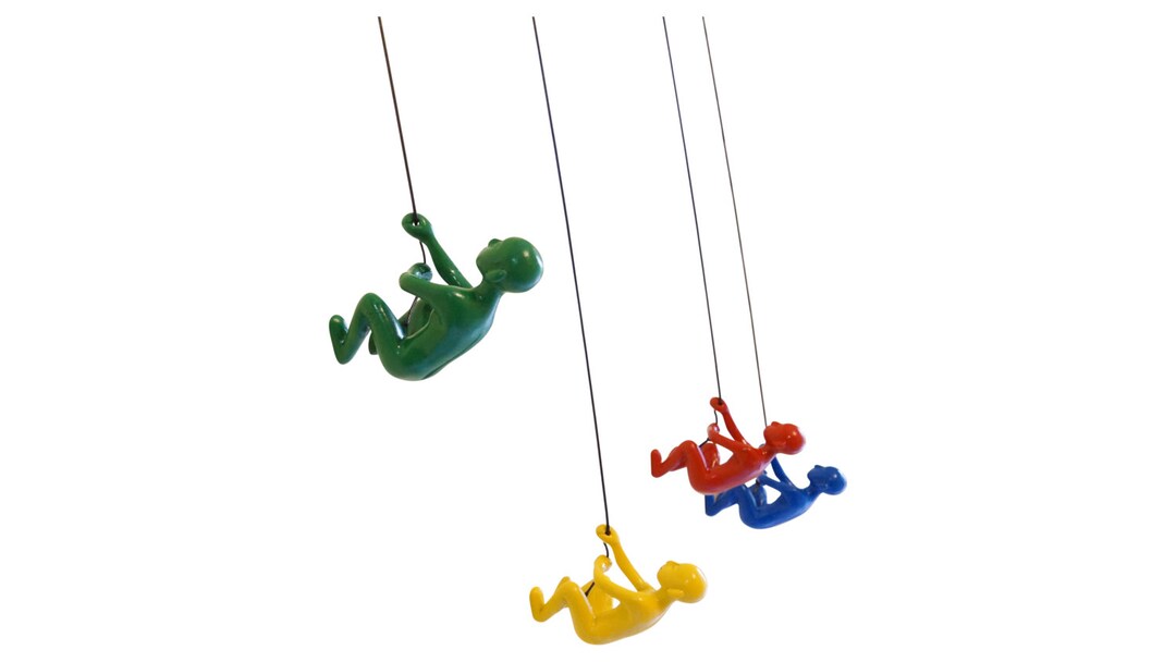 Hanging Climber Wall Sculpture – Rope Climbing Figure Decor, Modern ...