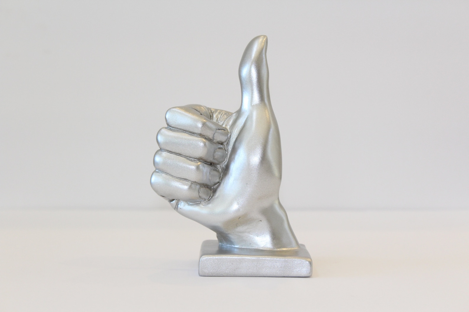 Thumbs up Hand Symbol Sculpture Silver - Etsy