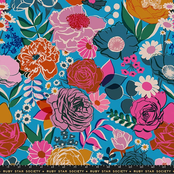 Melody Miller Ruby Star Fabric - Etsy