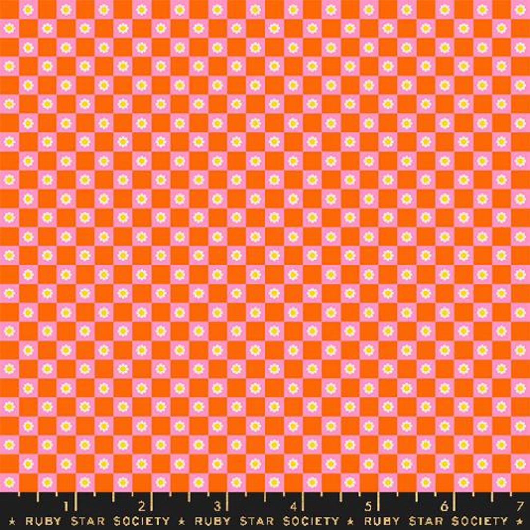 Animal Animal | Flower Check | Goldfish | Ruby Star Society Fabric - Etsy