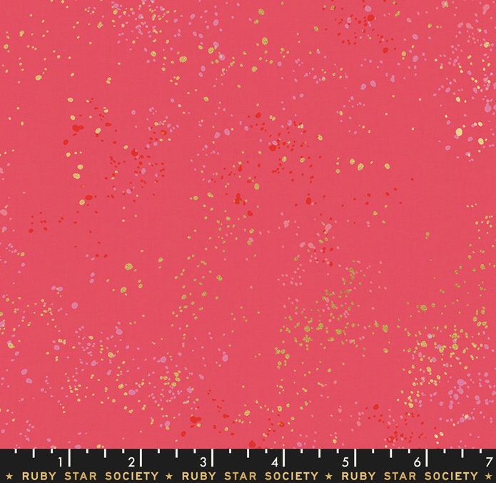 Speckled Metallic Strawberry Ruby Star Society Fabric | Etsy