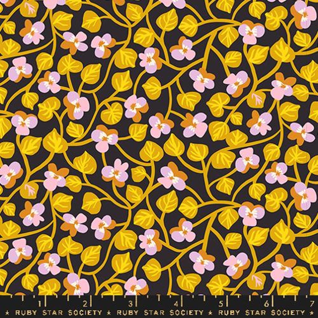 Bird is the Word | Pansy | Soft Black | Ruby Star Society Fabric - Etsy