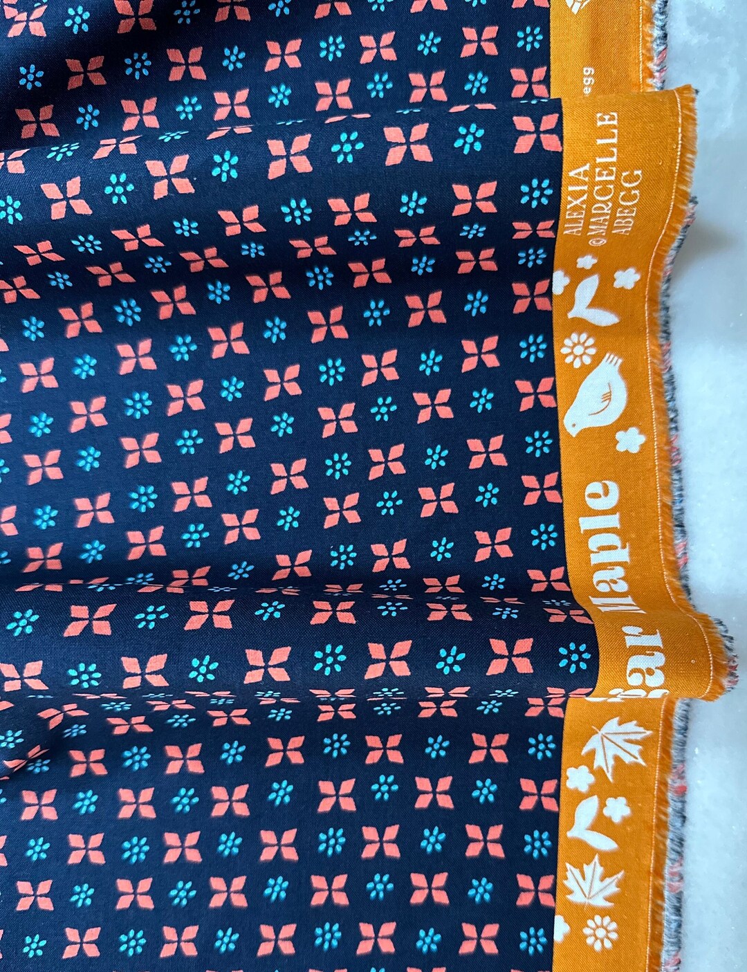 Sugar Maple Block Print | Navy | Ruby Star Society Fabric - Etsy