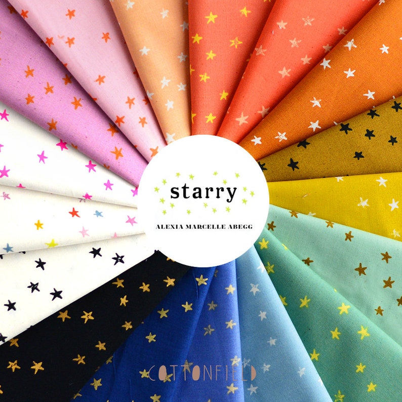 Starry Warm Red Ruby Star Society Fabric | Etsy