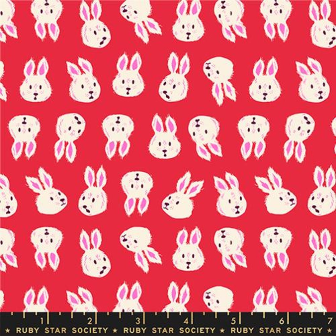Hello Alice | Rushing Rabbit | Ruby | Ruby Star Society Fabric - Etsy