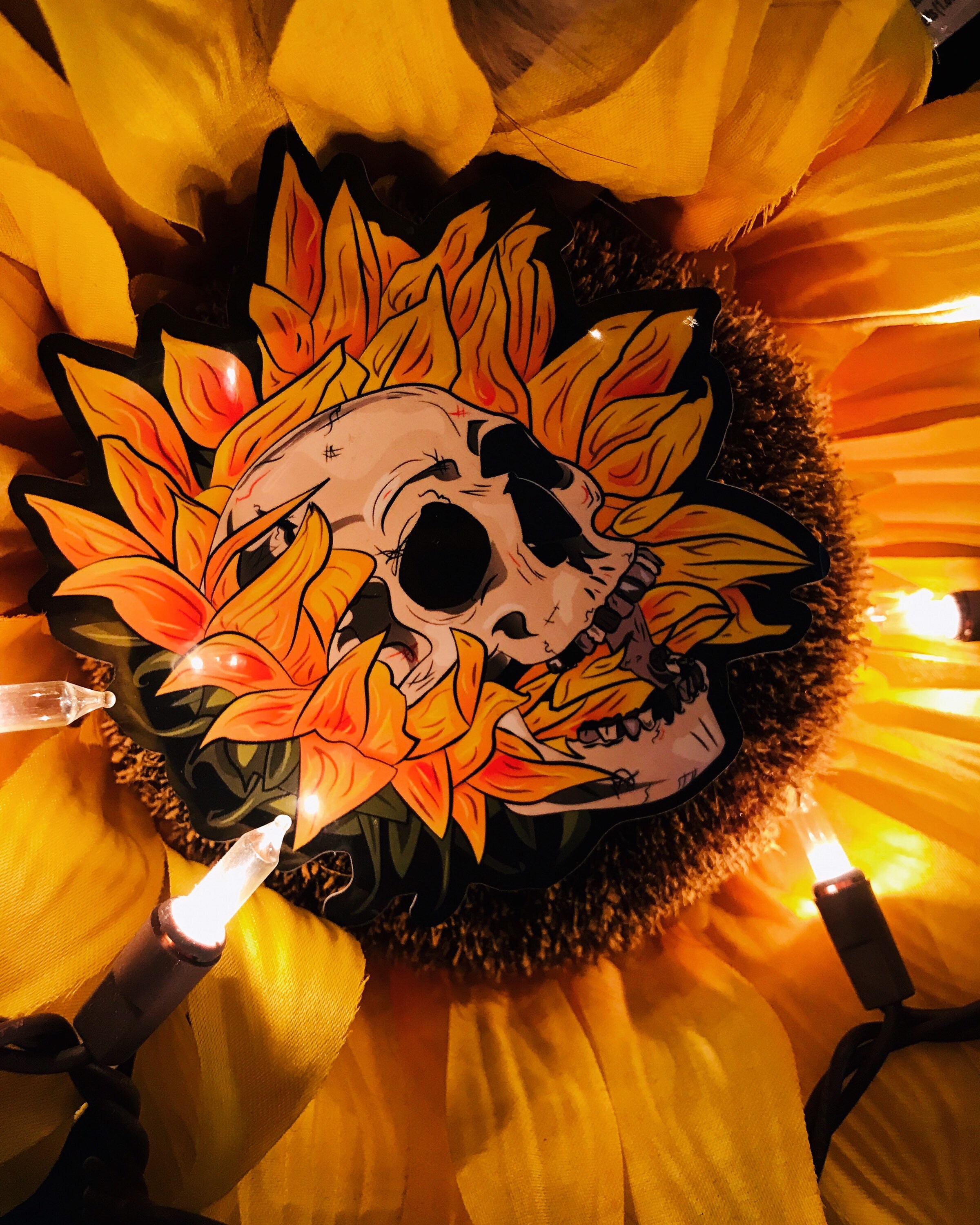 Skull Flower Vinyl Sticker 4 Waterproof Sunflower - Etsy