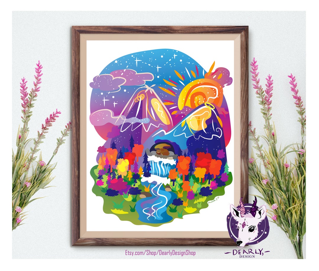 Happy Sunset Printable Artwork | Digital Download Art | Nursery ...