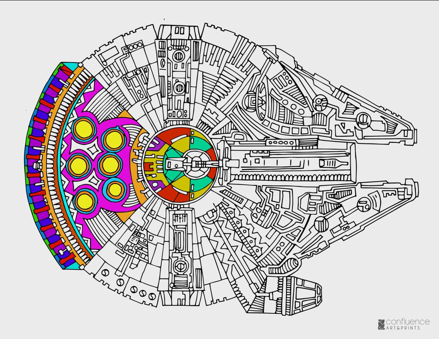 Star Wars Coloring Page Millenium Falcon Coloring page | Etsy
