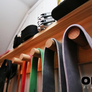 Multi-purpose Home Gym Wall Shelf | Wood Hanger, Holder, Organizer ...