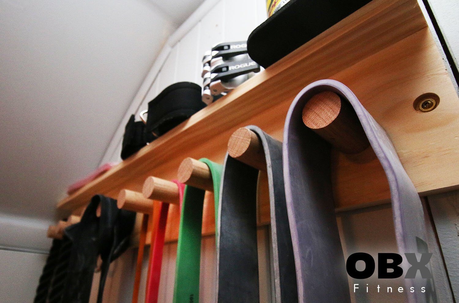 Multi-purpose Home Gym Wall Shelf | Wood Hanger, Holder, Organizer ...