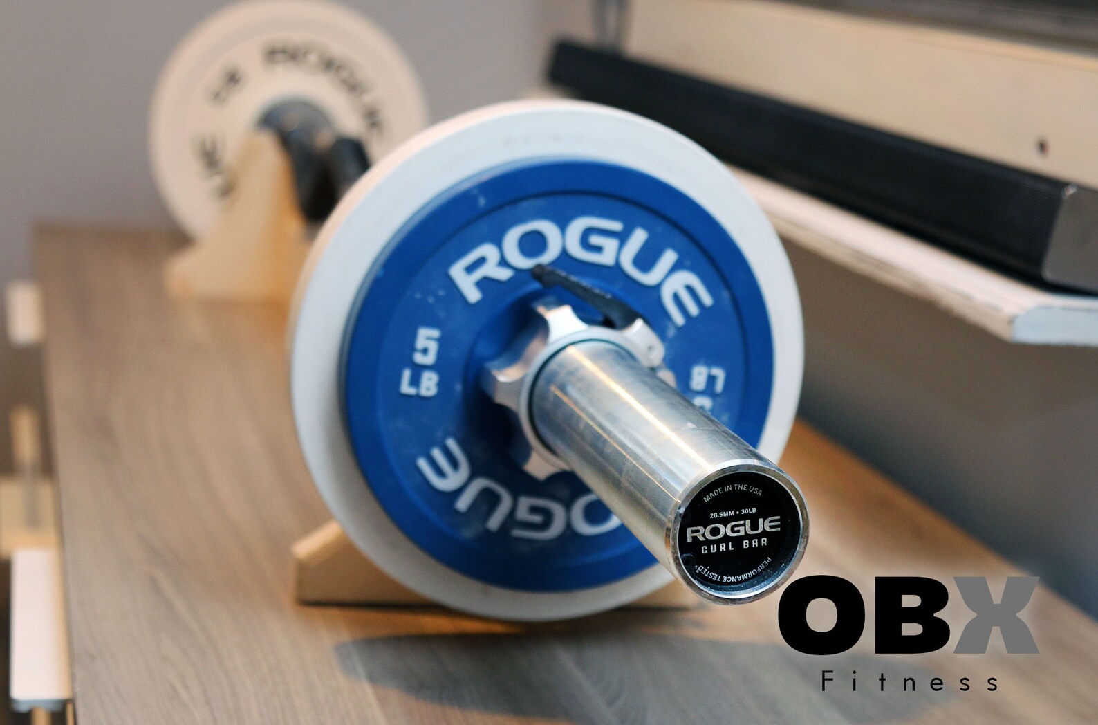 OBX Wooden Curl Bar Stand | Curl Bar Storage Rack | Home Gym Organizer ...
