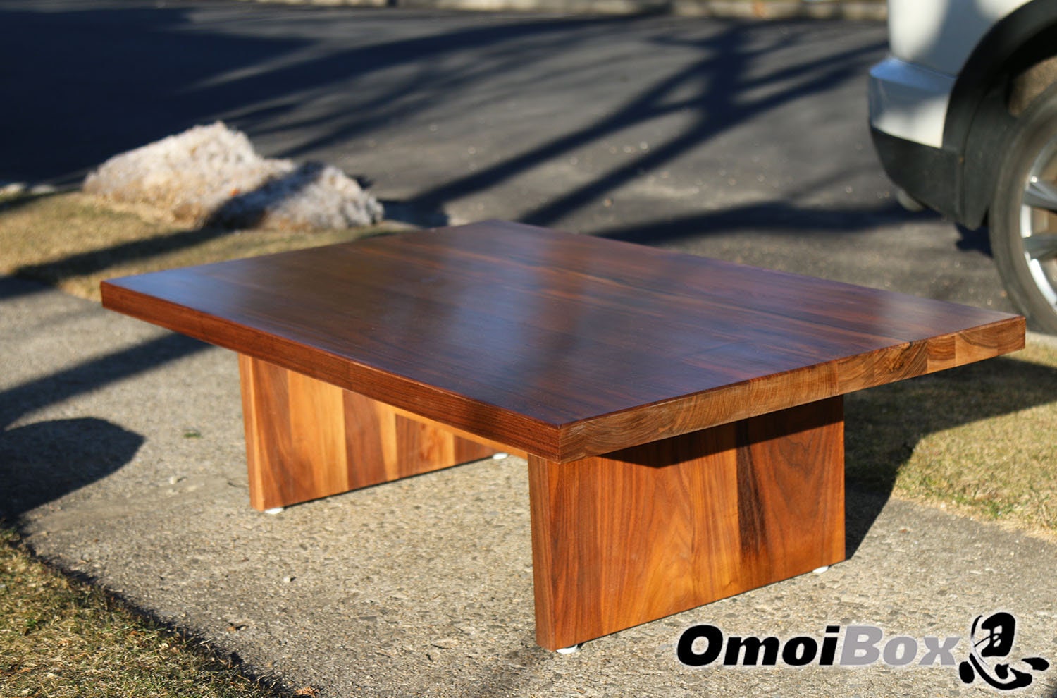 Modern Walnut Coffee Table - Rectangle. Low Profile | Light Wood Coffee ...