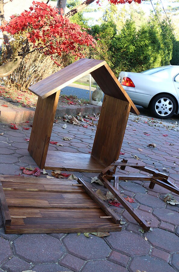 Large Outdoor Nativity Stable, Wooden Nativity Manger, Custom Nativity ...