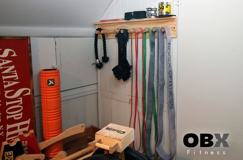 Multi-purpose Home Gym Wall Shelf | Wood Hanger, Holder, Organizer ...