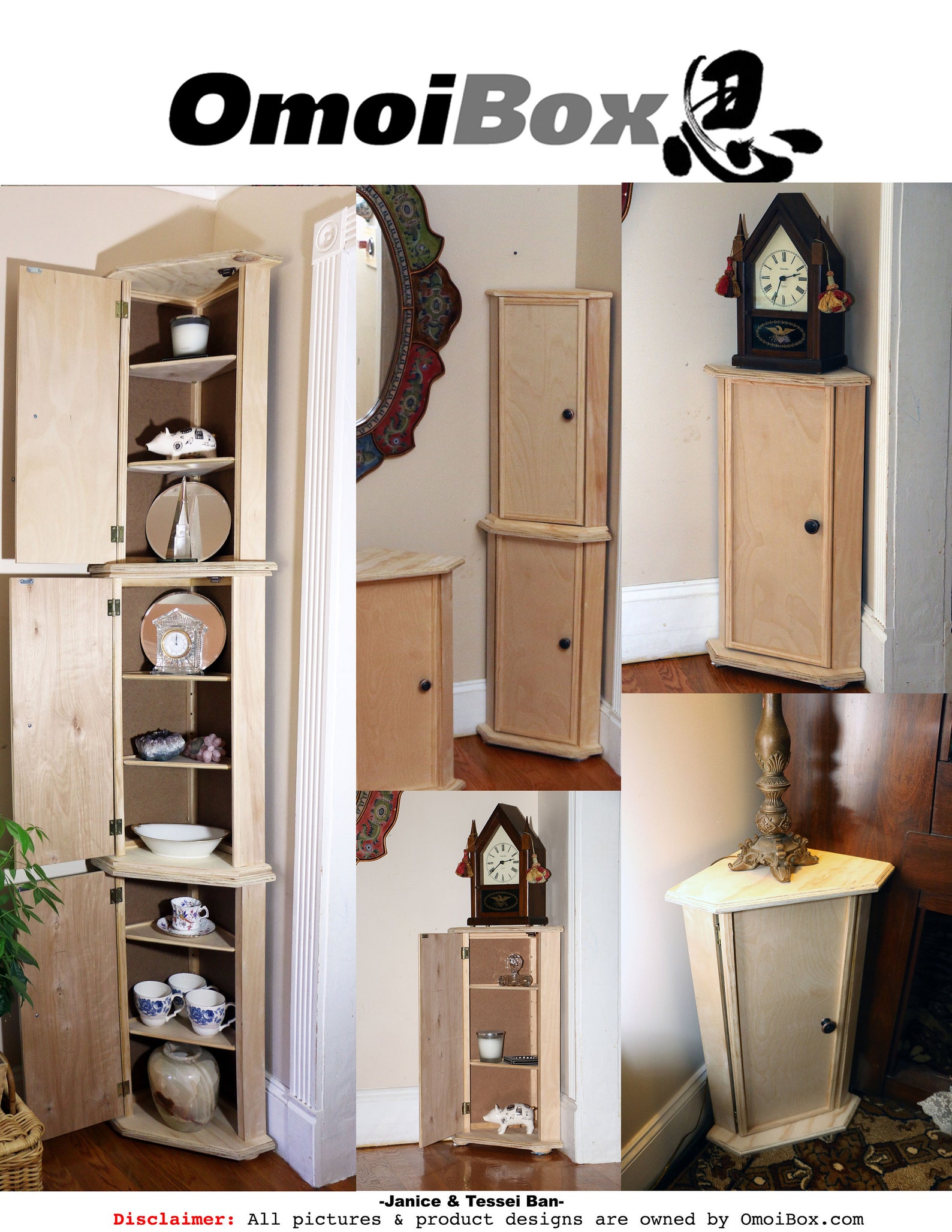 Custom Corner Cabinet-tall Storage Cabinet |wooden Corner Shelf. Wood ...