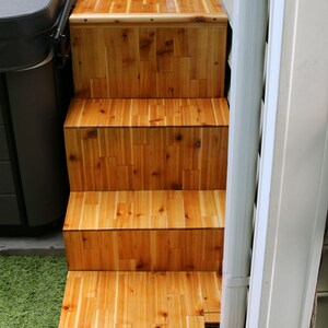 Japanese Style Onsen Steps & Table, Custom Design Cedar Wood 3 Steps ...