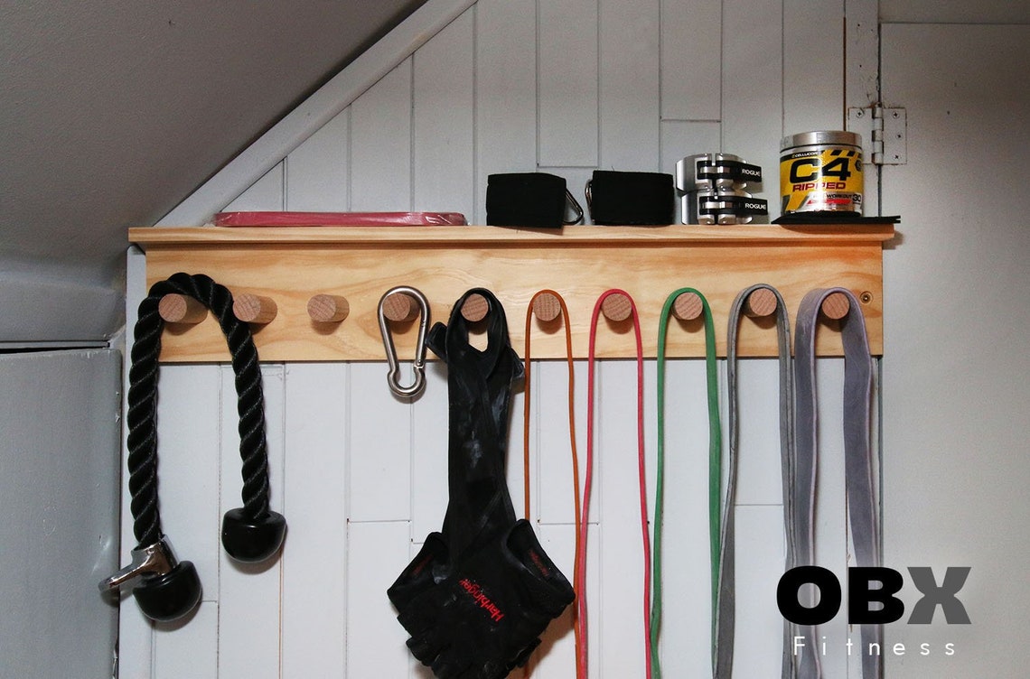 Multi-purpose Home Gym Wall Shelf Wood Hanger Holder - Etsy
