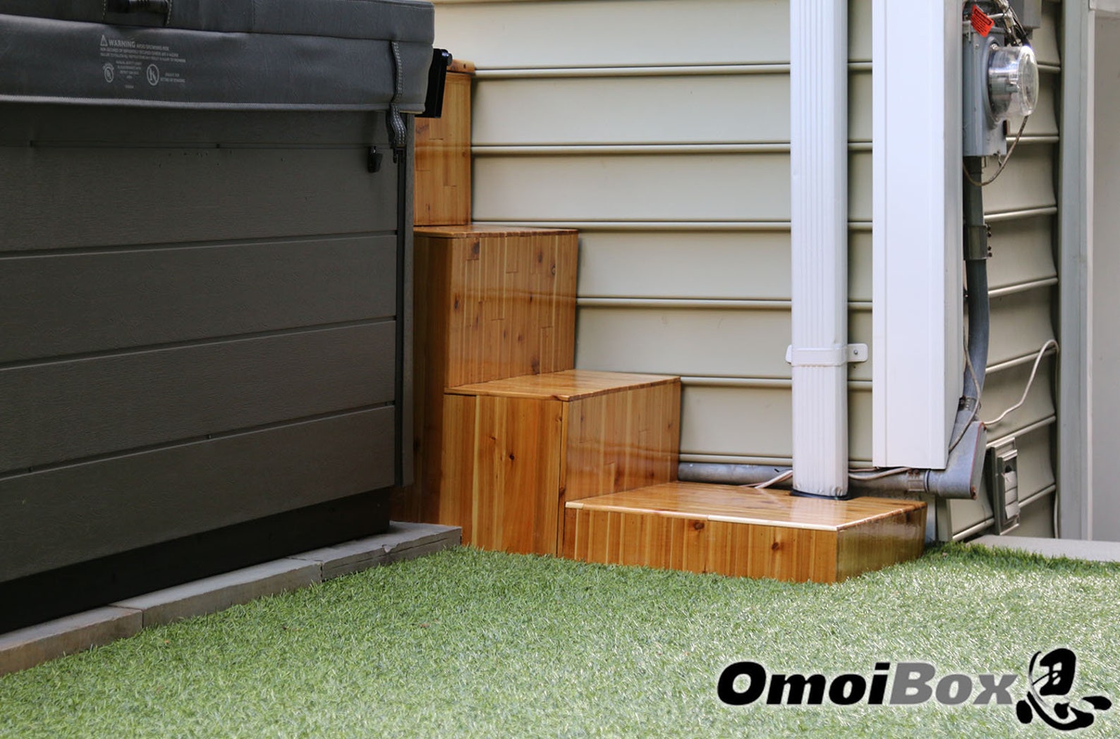 Japanese Style Onsen Steps & Table, Custom Design Cedar Wood 3 Steps ...