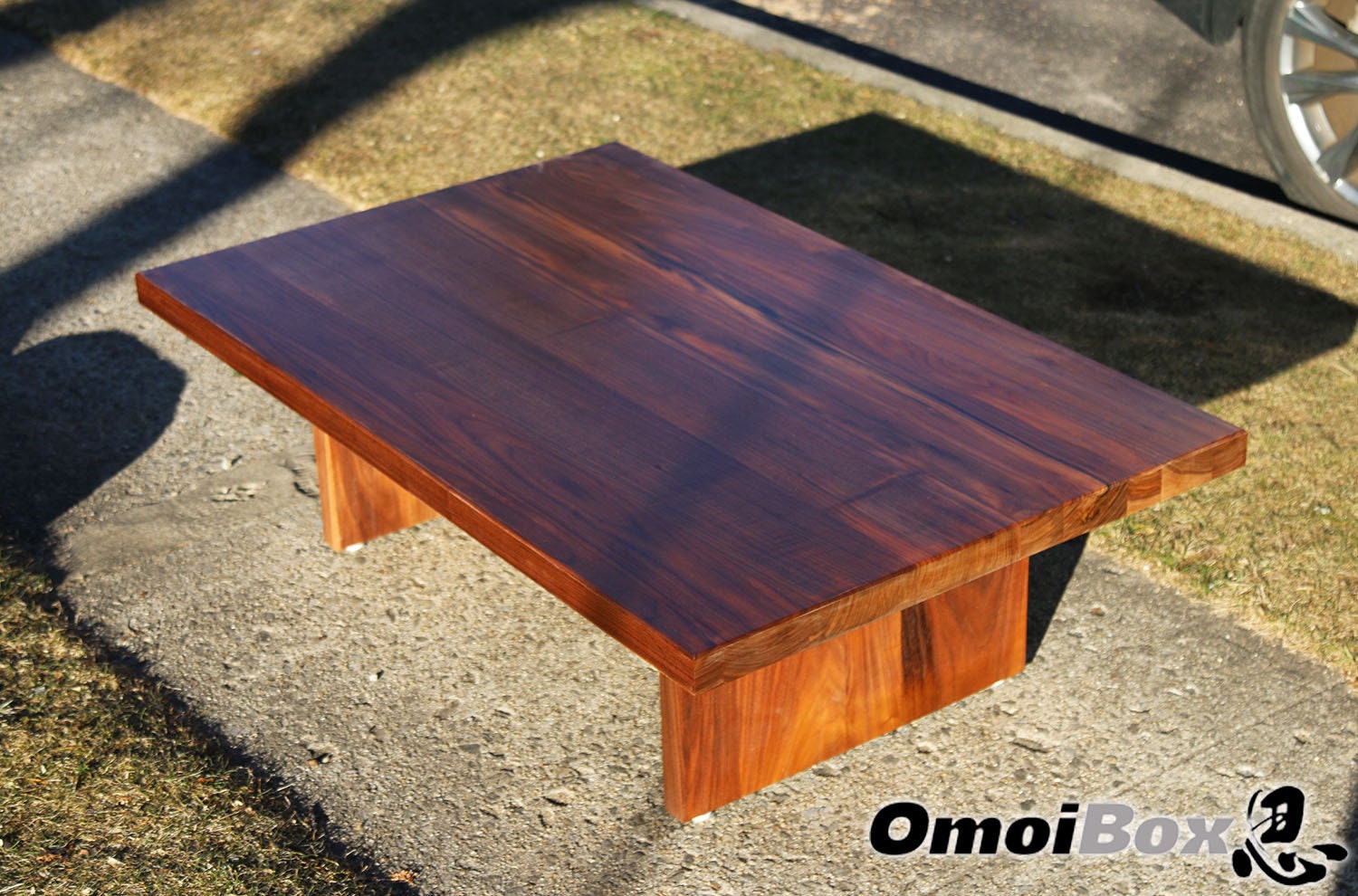 Modern Walnut Coffee Table - Rectangle. Low Profile | Light Wood Coffee ...