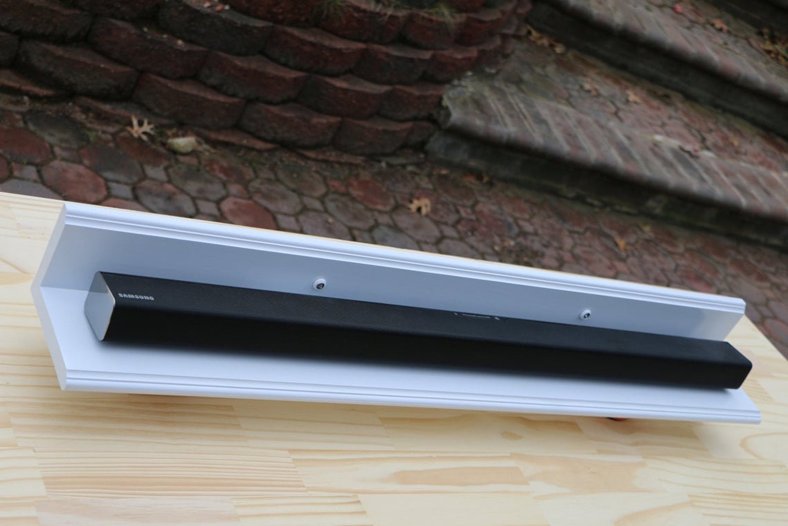 White Floating Soundbar Shelf | Sound Bar Stand | Soundbar Wall Shelf ...