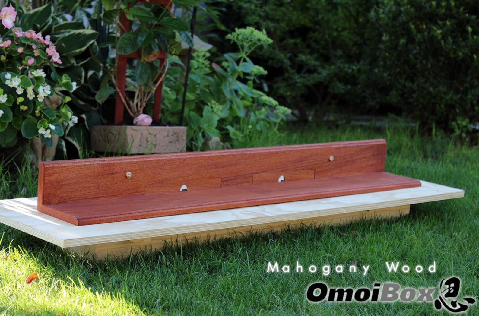 Mahogany Wood Floating Soundbar Shelf Sound Bar Stand Soundbar Wall ...