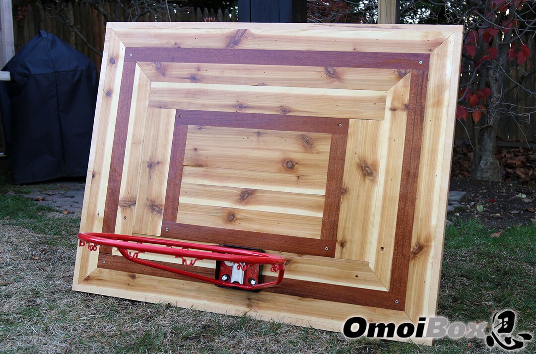 Cedar & Mahogany Wood Basketball Hoop | Wooden Basketball Backboard ...