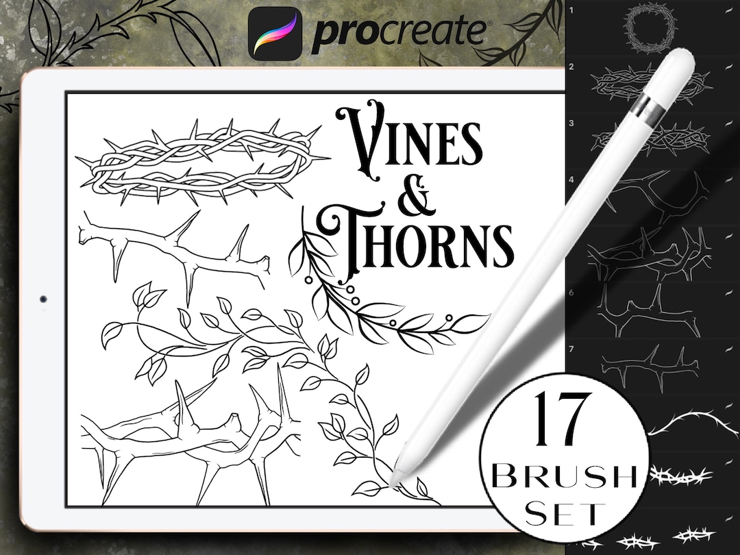 Vines and Thorns Procreate Brushset - Stamp Brushes - Etsy
