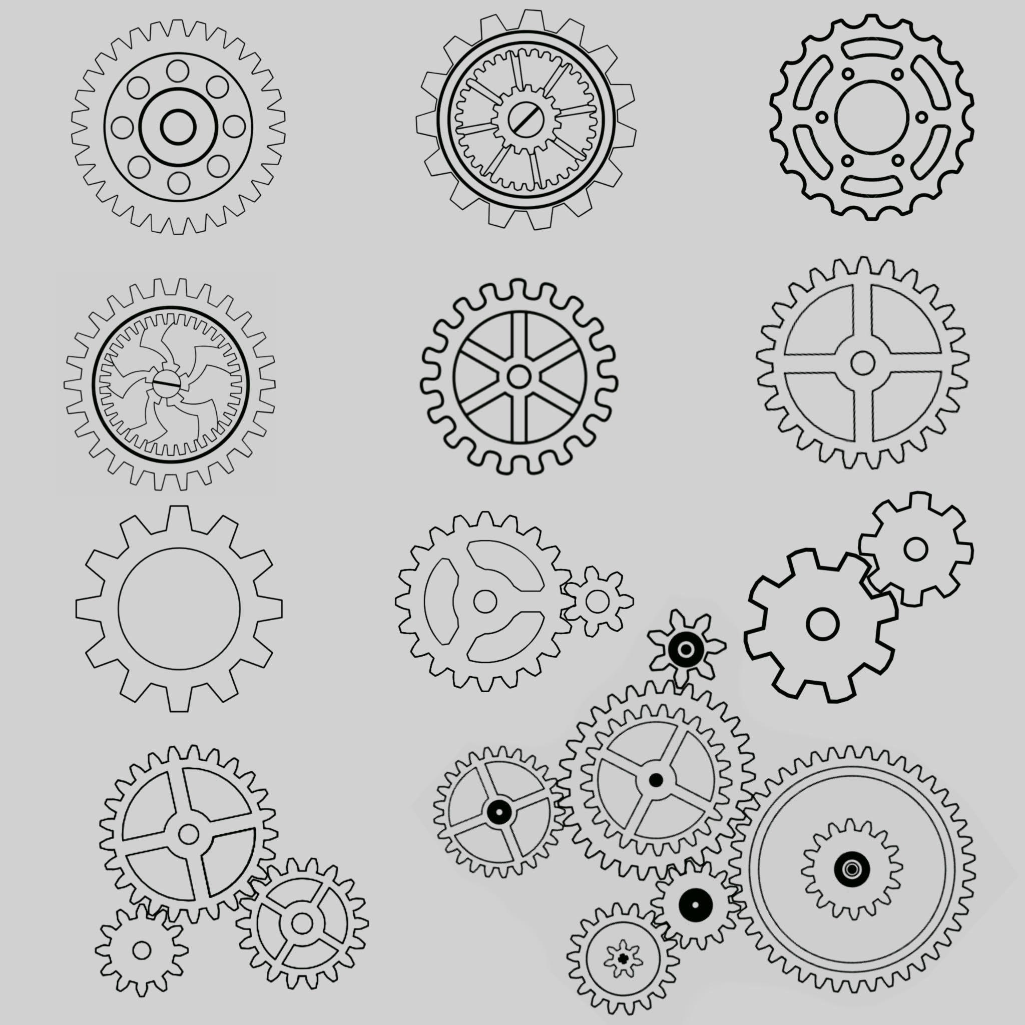 Gear Procreate Stamp Brush Set | Etsy