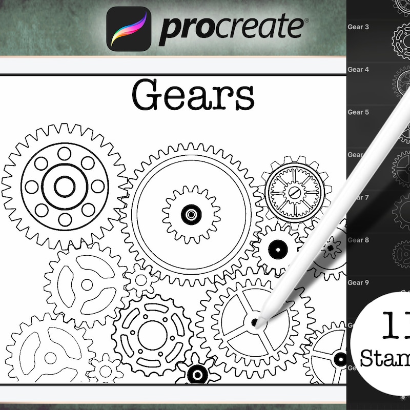 Procreate Gears Brush Set - Etsy UK