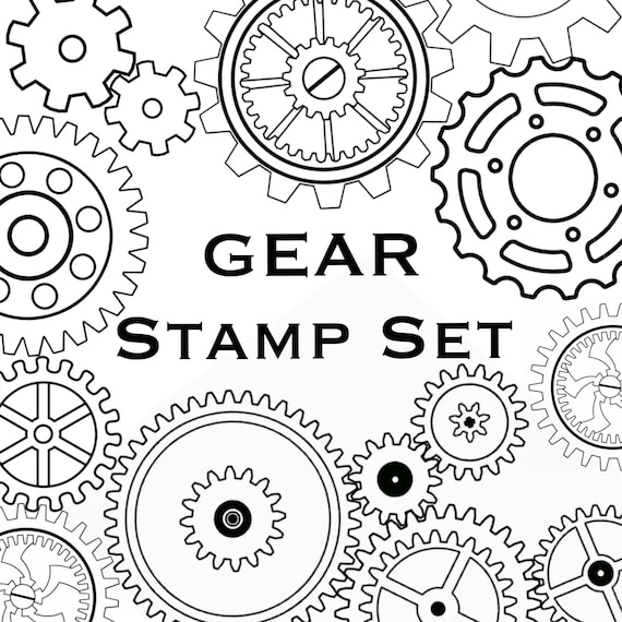 Gear Procreate Stamp Brush Set - Etsy