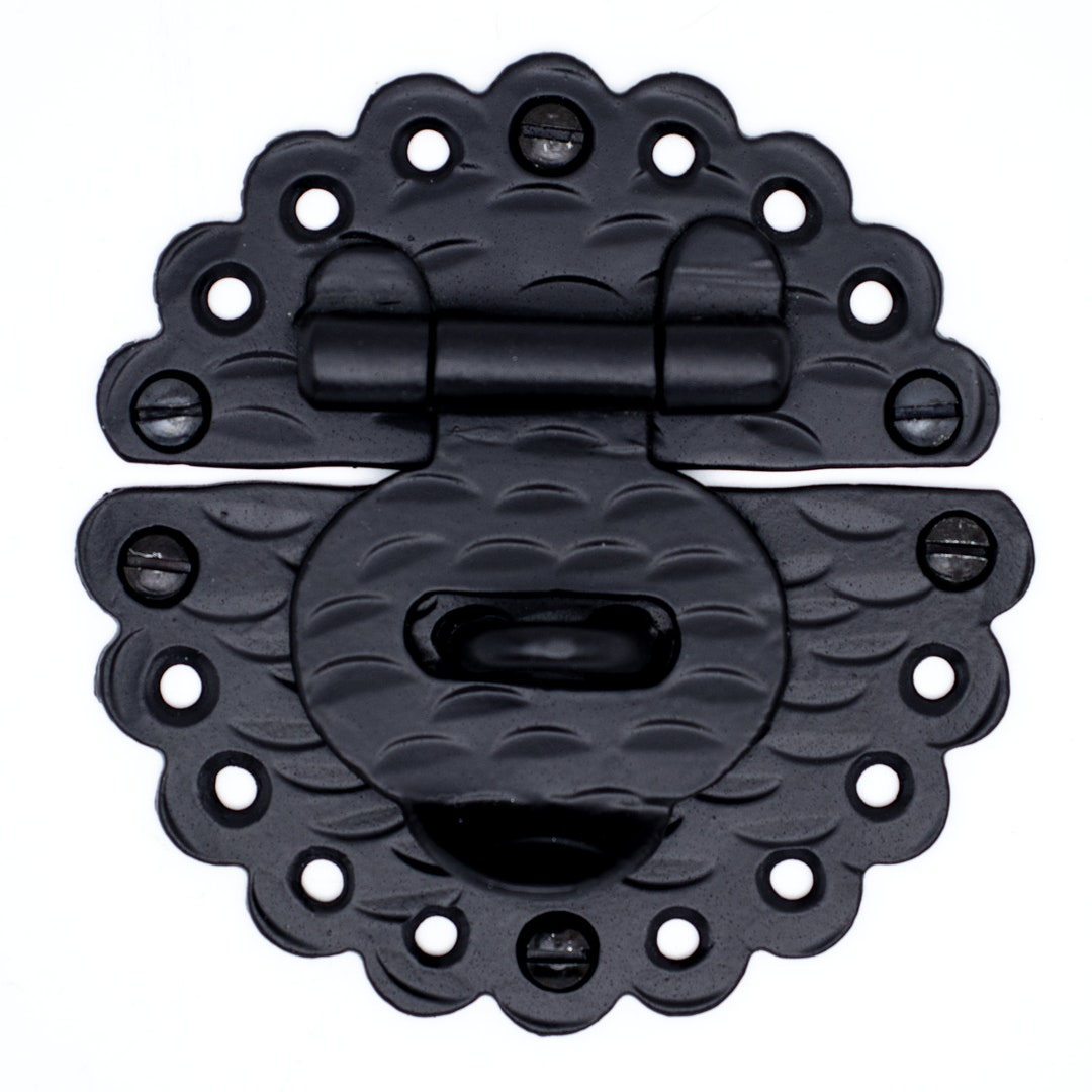 3.5" Forged Iron Decorative Furniture Hasp Latch Padlock for Chests ...