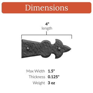 2 Pack 4" Forged Decorative Faux Dummy Hinge Brace Bracket for Barn ...