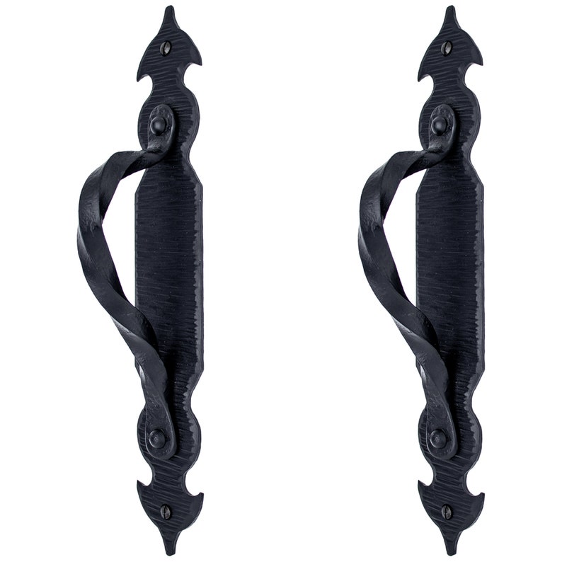 12" Forged Iron Decorative Handle Pull Grab Bar for Barn Doors ...