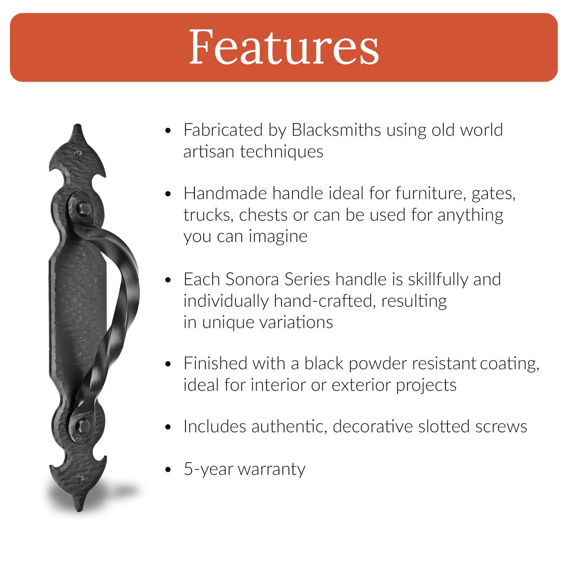 12" Forged Iron Decorative Handle Pull Grab Bar for Barn Doors ...