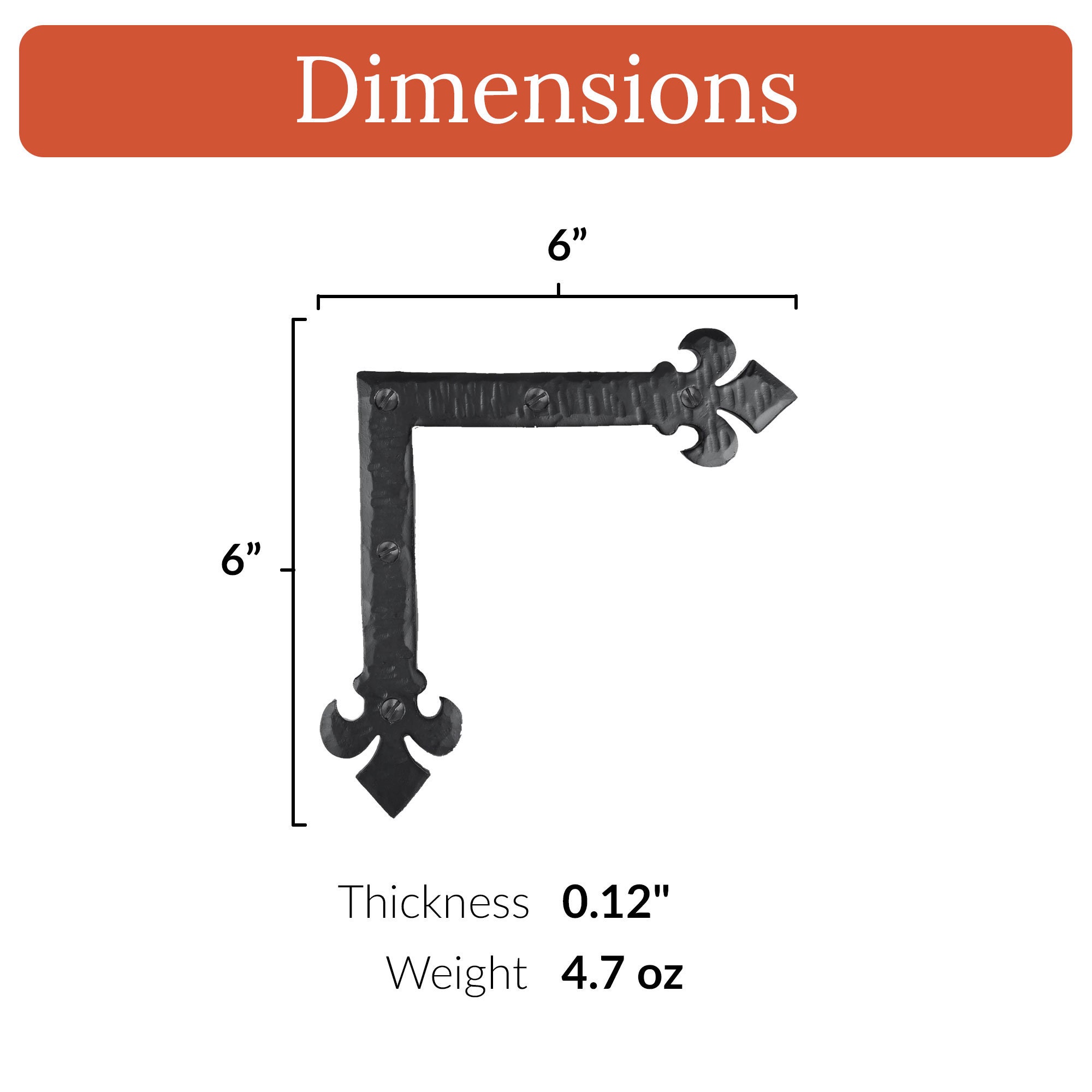 2 Pack 6” Forged Decorative L Corner Bracket Right Angle Brace for Barn ...