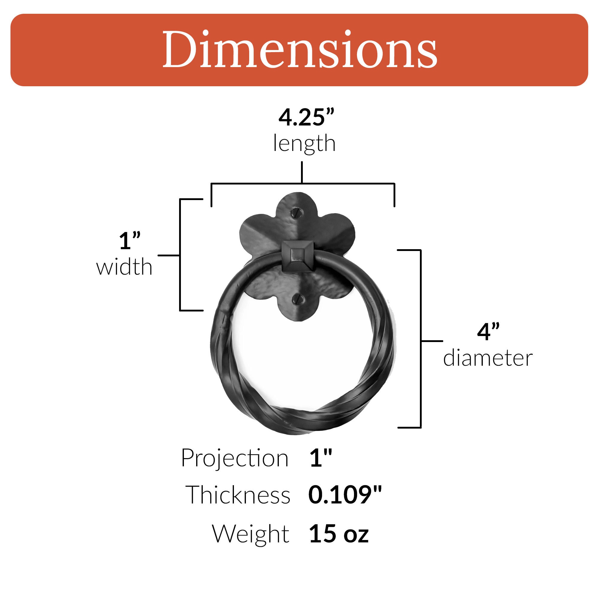 4.5 Forged Ring Furniture Drawer Pull for Farmhouse Chests - Etsy