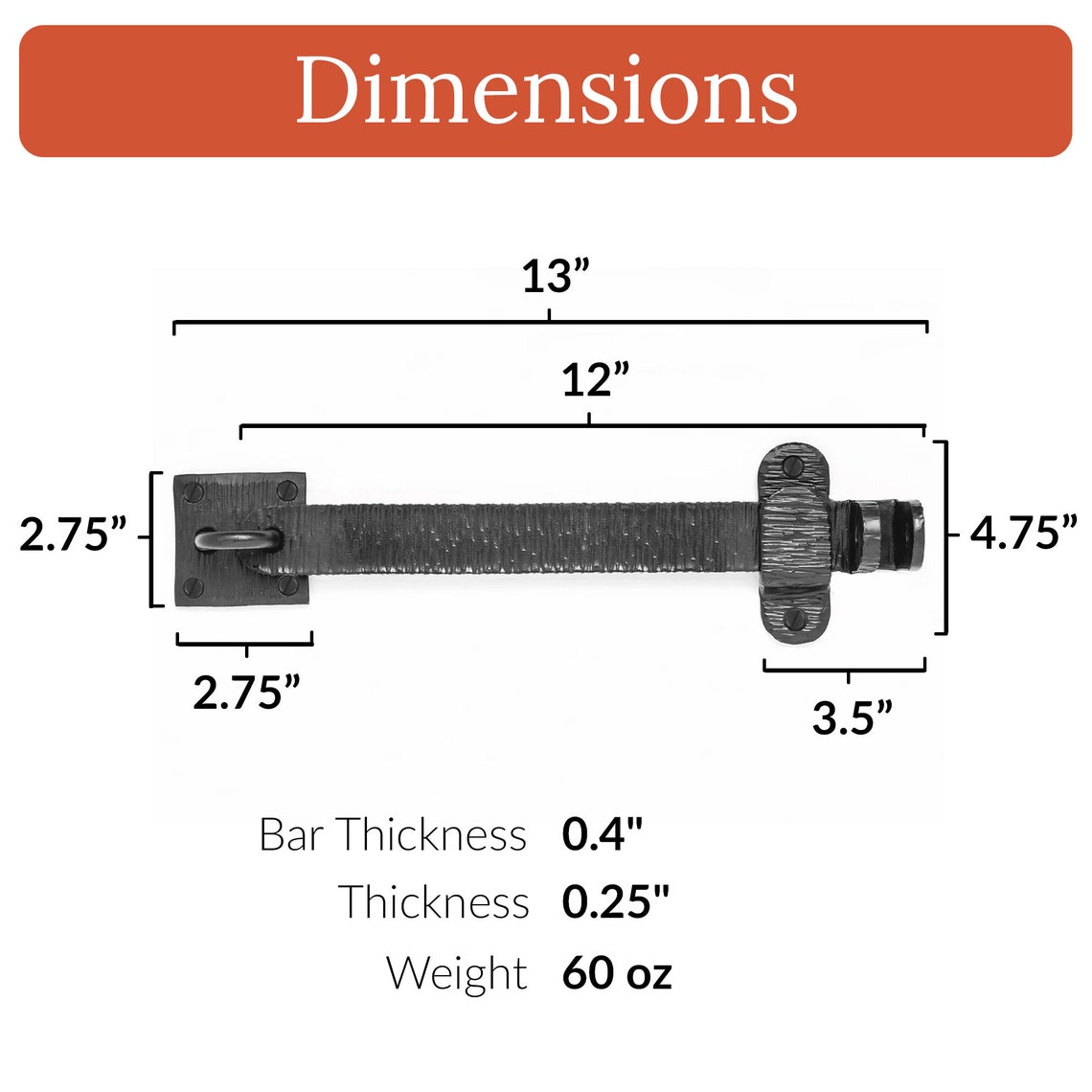 12” Forged Iron Decorative Bar Latch Lock for Stable Barn Doors & Large ...